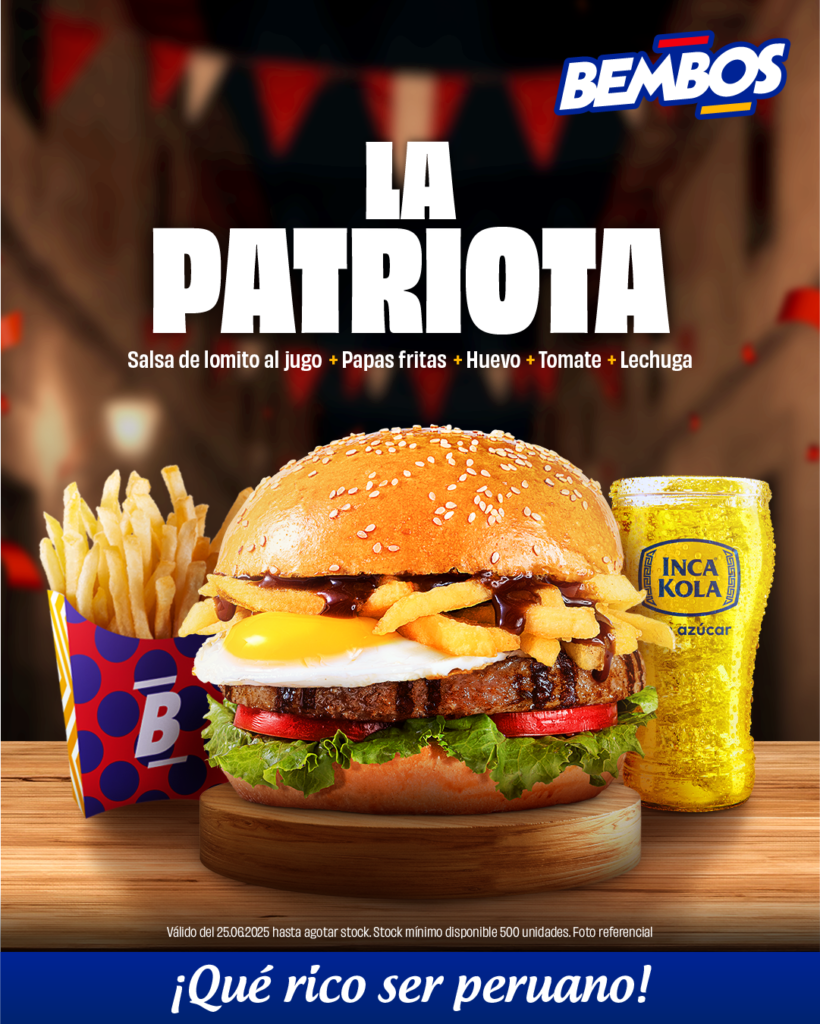 Bembos lanza hamburguesa peruana para celebrar el mes patrio • El Gas ...